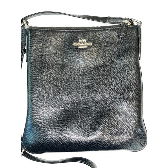 Coach | Bags | Coach Signature Black Leather Crossbody Bag | Poshmark